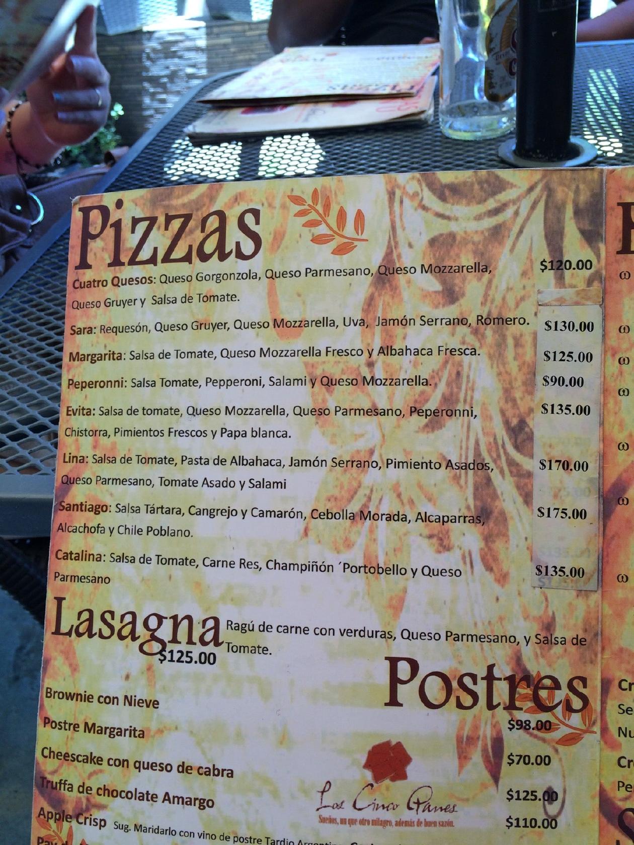 Carta del restaurante Los cinco panes Plaza sicomoro, Chihuahua ...