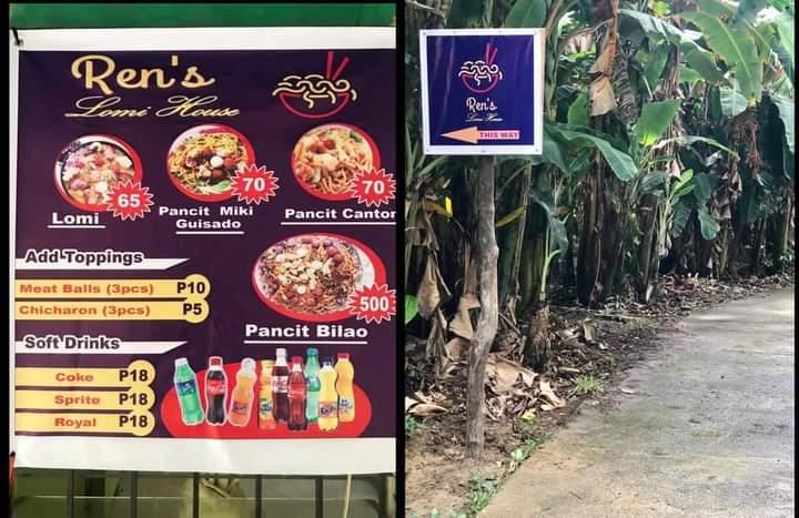 Menu at Ren's Lomi House and Lodge restaurant, Puerto Galera