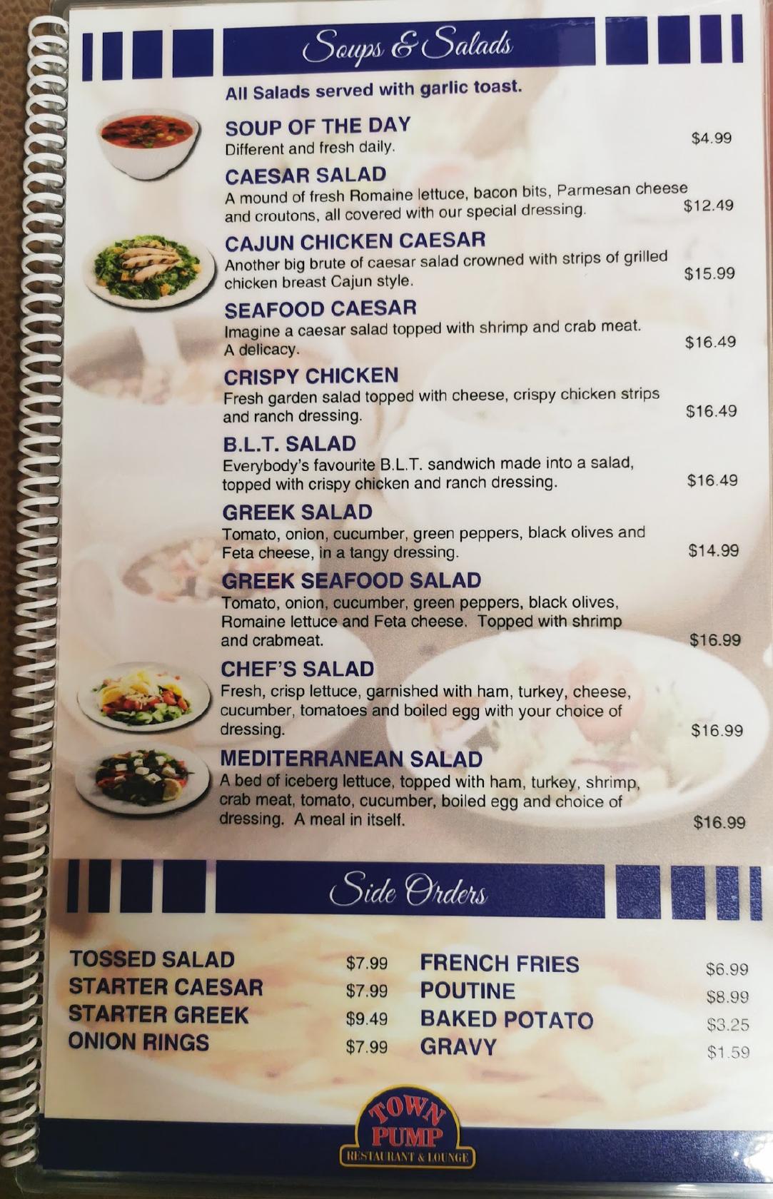 Menu at The Town Pump Restaurant and Lounge, Stettler, 50 Ave