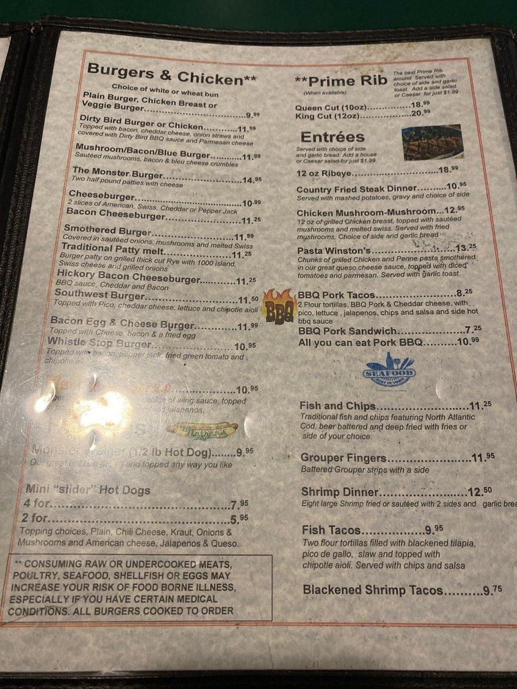 Menu at Winston's Food & Spirits pub & bar, Marietta