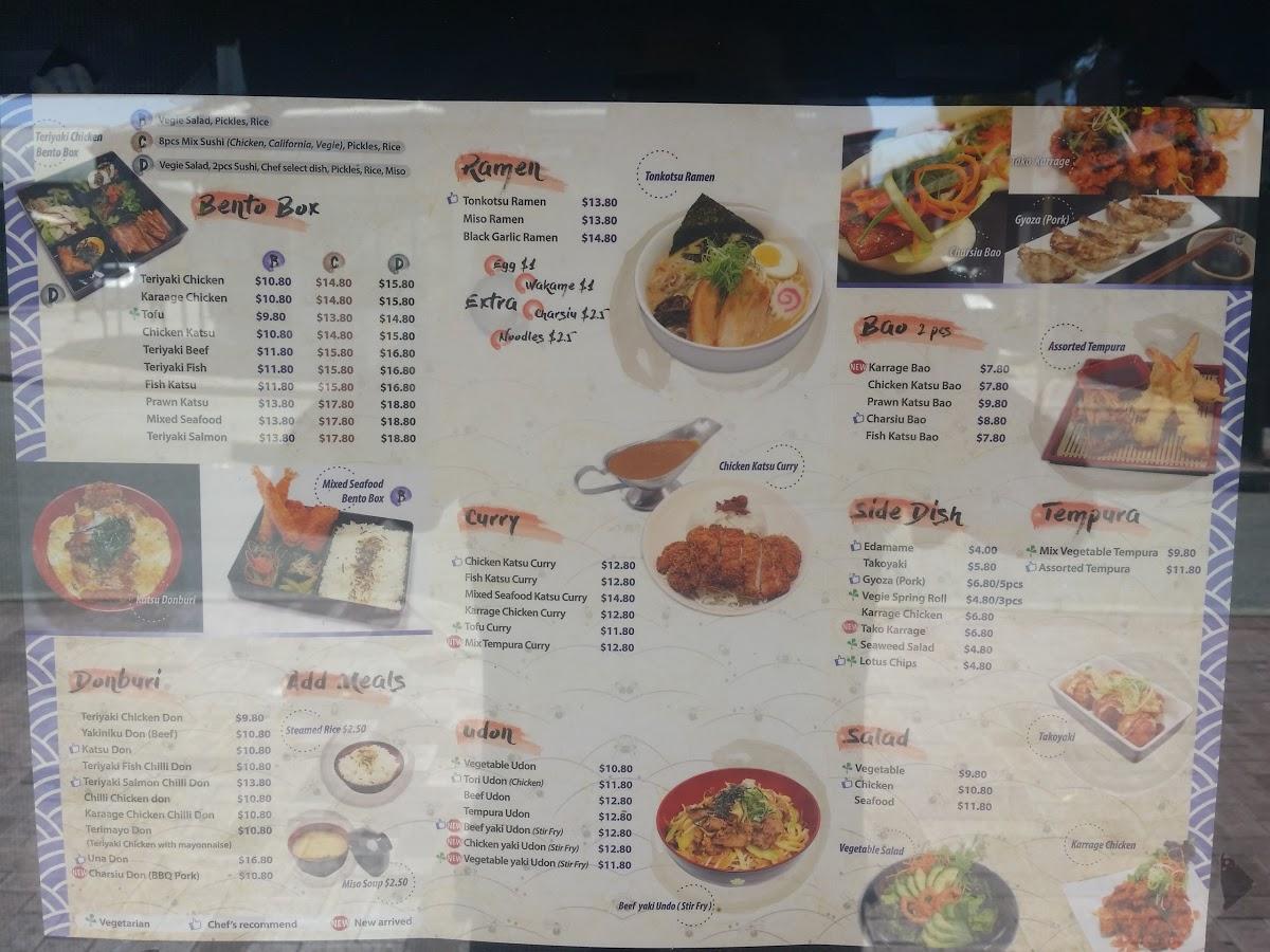 Menu at Yumi Bento restaurant, Nedlands