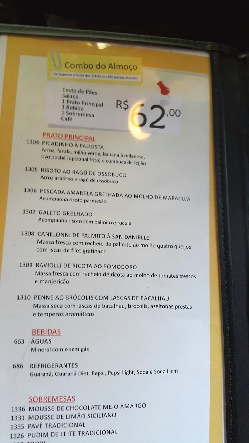 Menu em Famiglia Mancini Trattoria restaurante, São Paulo, Rua Avanhandava