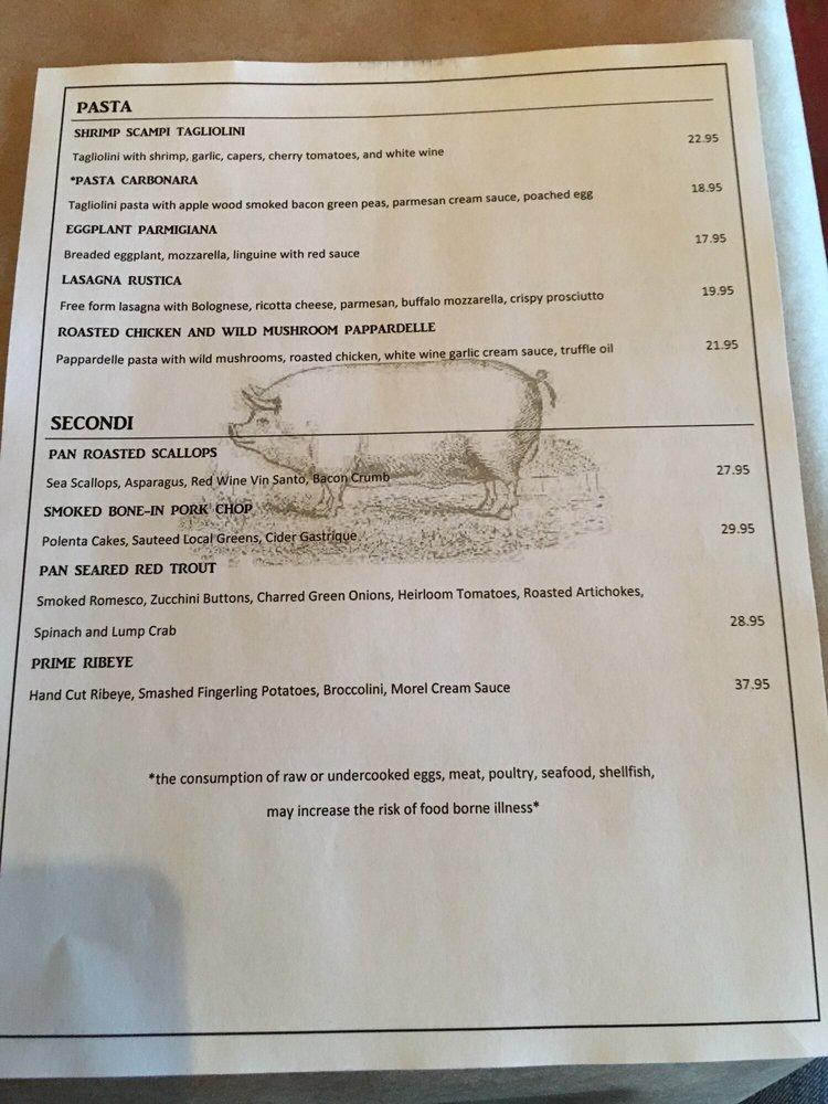 Menu at Cucina 503 restaurant, Augusta
