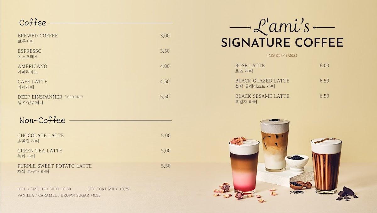 Menu at L'AMI Bakery & Cafe, Pearl City