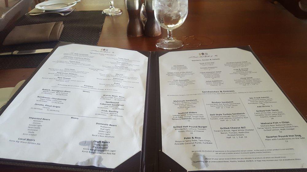 Menu at Number 3 Restaurant, Puako