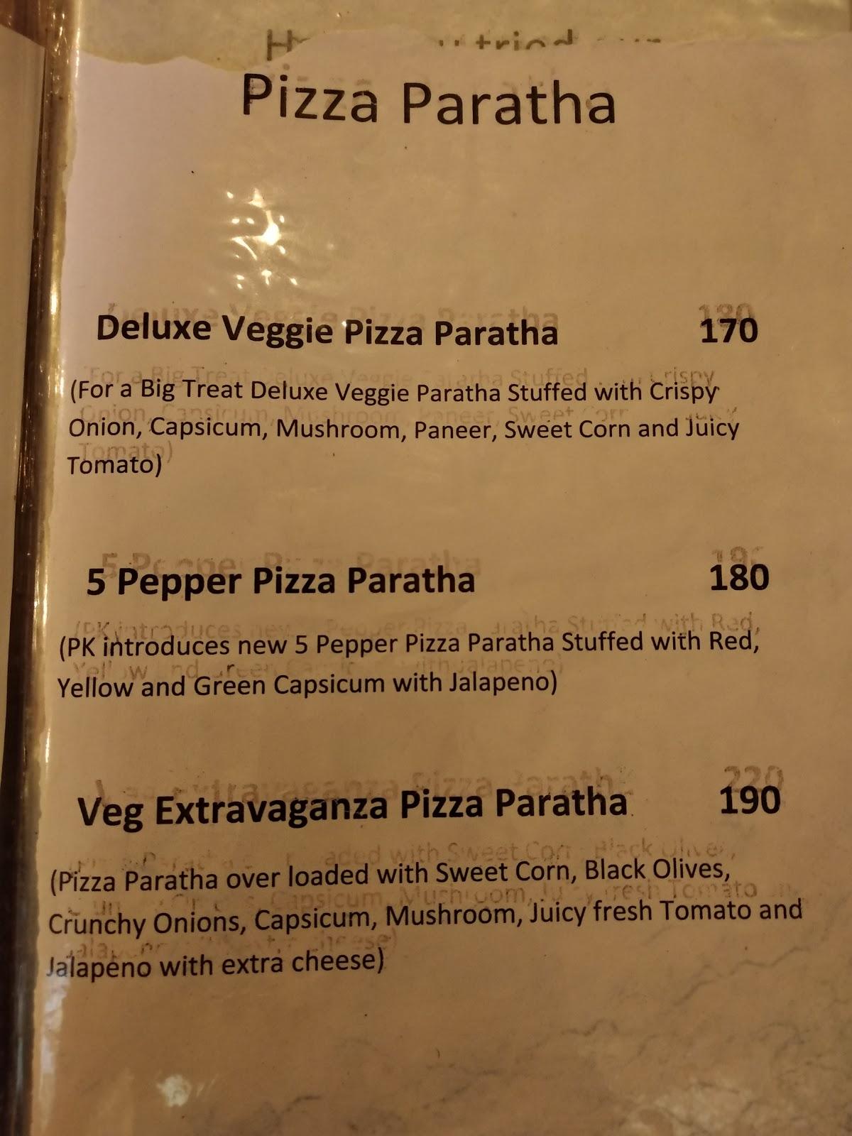 Menu at Paratha King, Pune, Datta Mandir Road