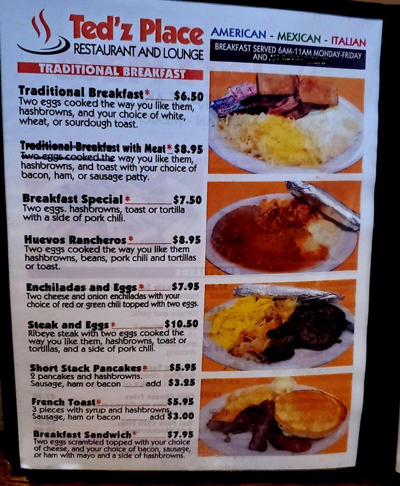 Menu at Ted'z Place Restaurant and Lounge, Commerce City