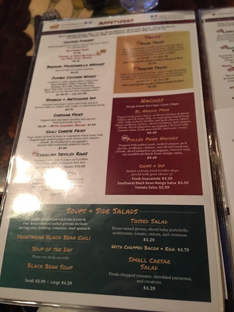 Menu at Yesterdays Restaurant & Tavern, Columbia