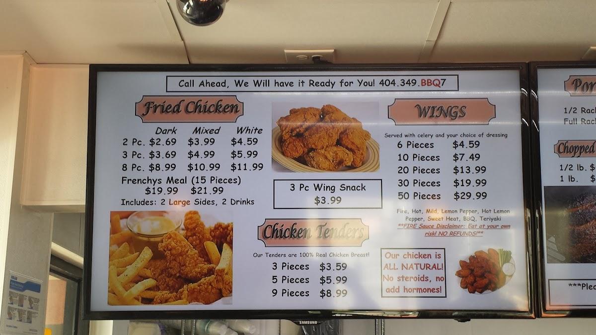 Menu at Frenzy's Kitchen BBQ, Atlanta