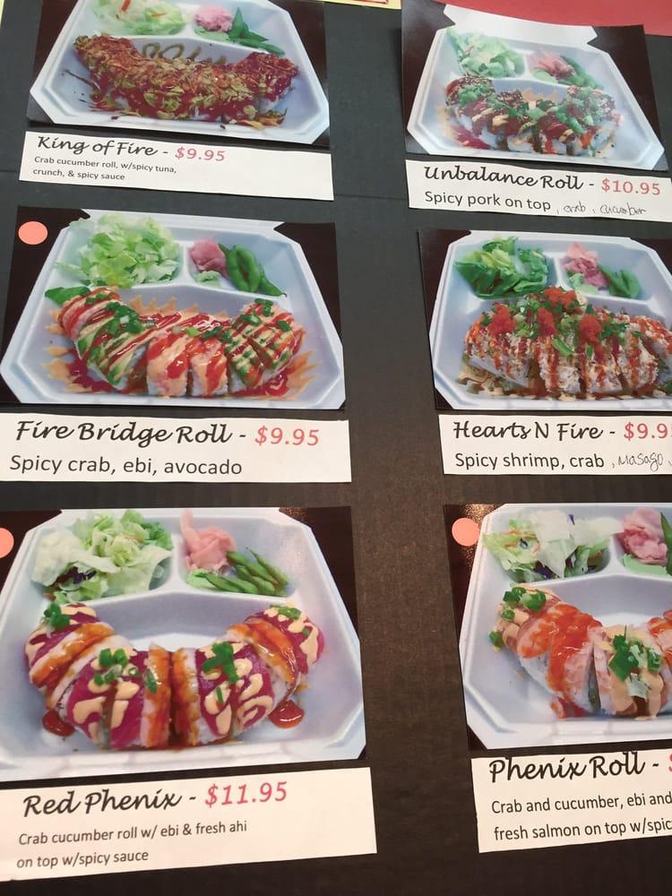 Menu at Makoto Sushi restaurant, Aiea