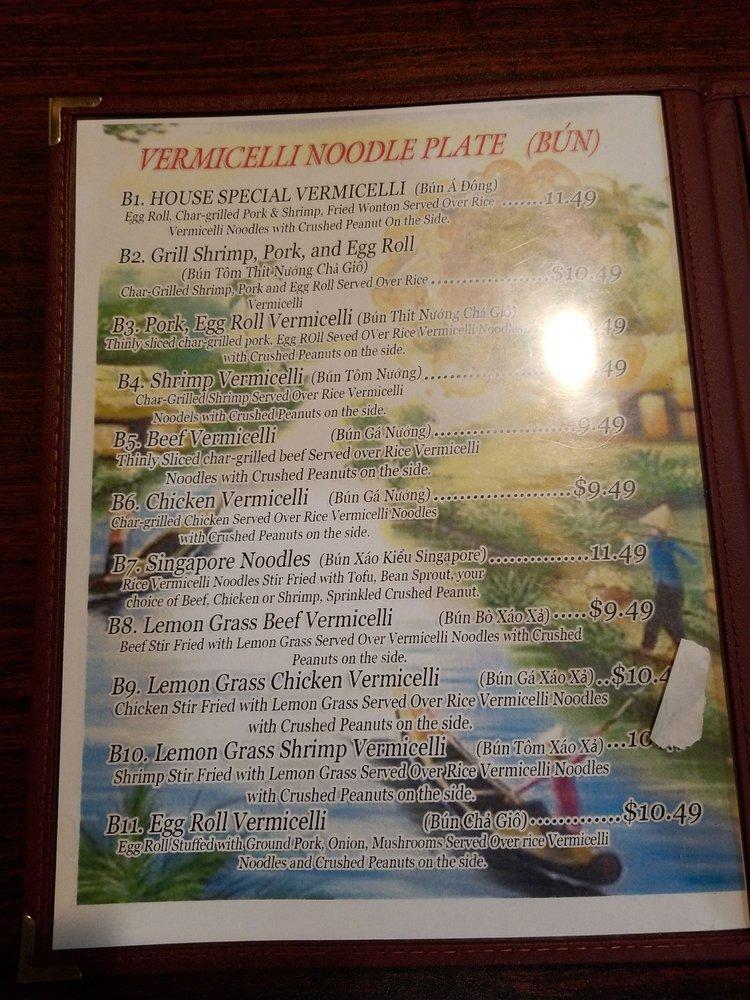 Menu at Pho A Dong Restaurant, Las Cruces