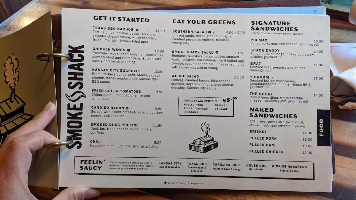 Menu at Smoke Shack BBQ, Milwaukee, 332 N Milwaukee St