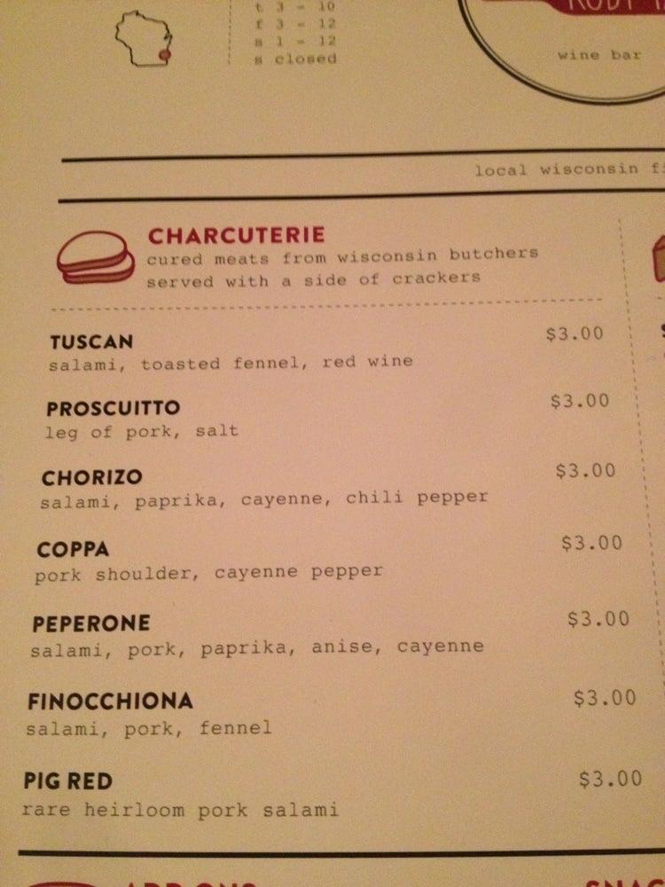 Menu at The Ruby Tap pub & bar, Wauwatosa