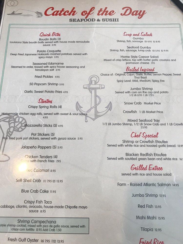 Menu at Catch of the Day restaurant, Houston, Jones Rd #100