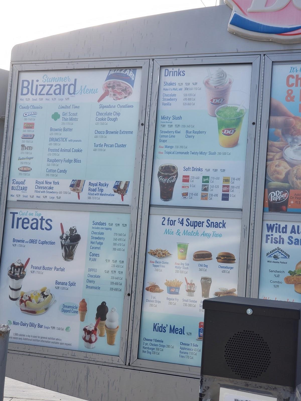 Menu at Dairy Queen fast food, Long Prairie