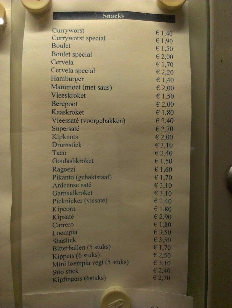 Menu at De Brug, Herent