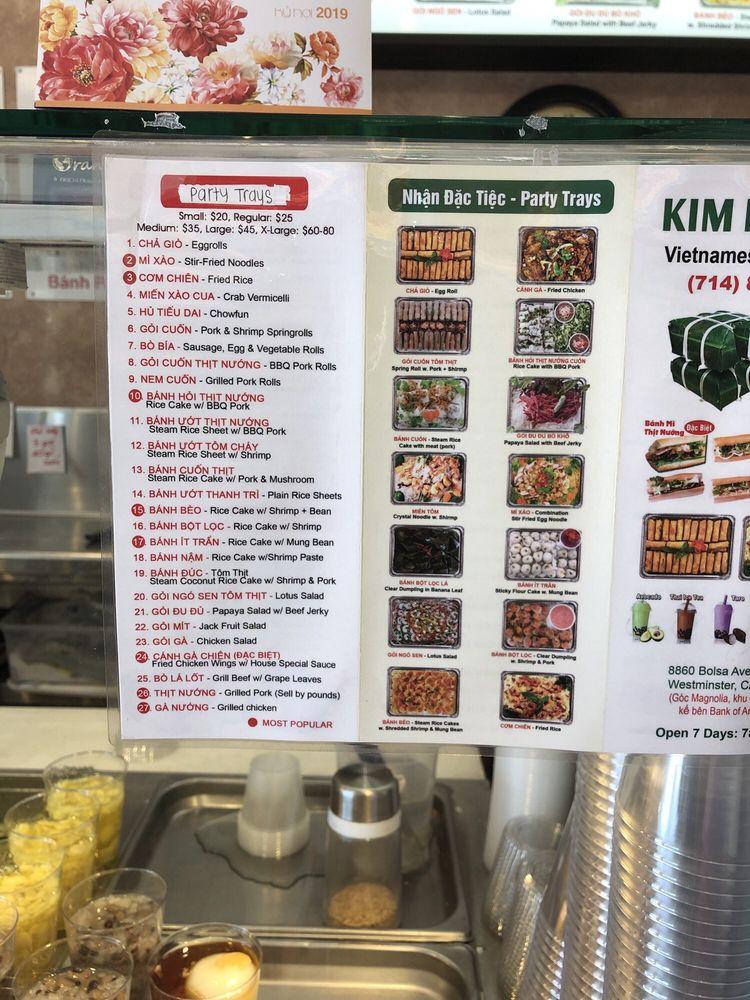 Menu at Kim Huong desserts, Westminster