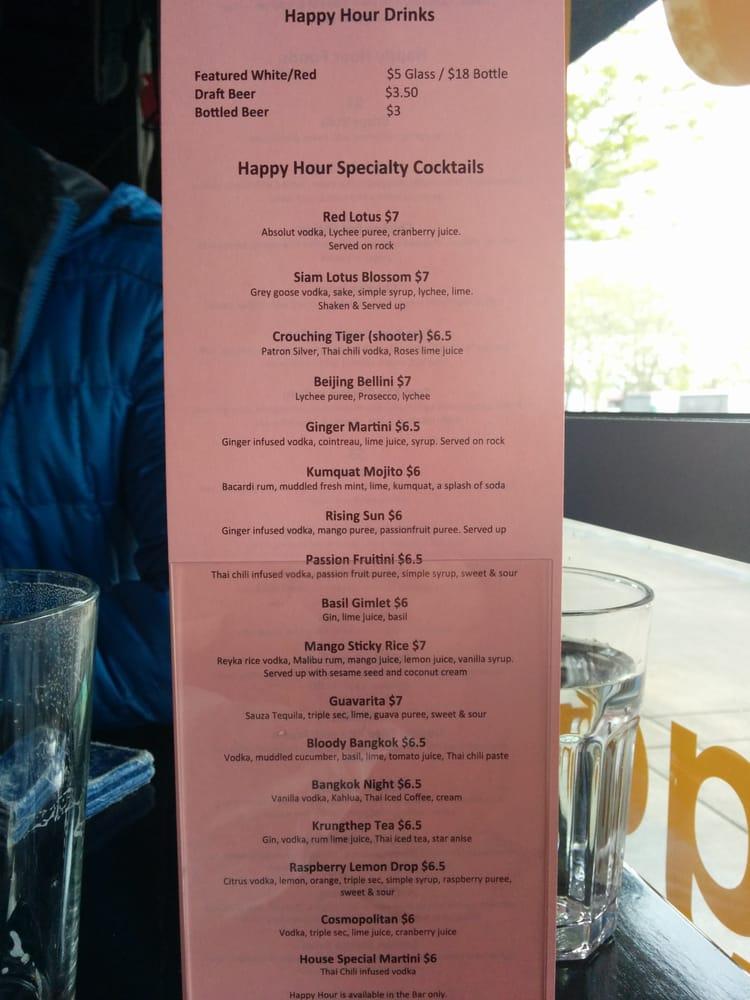 Menu at Siam Lotus Asian Kitchen & Bar, Beaverton