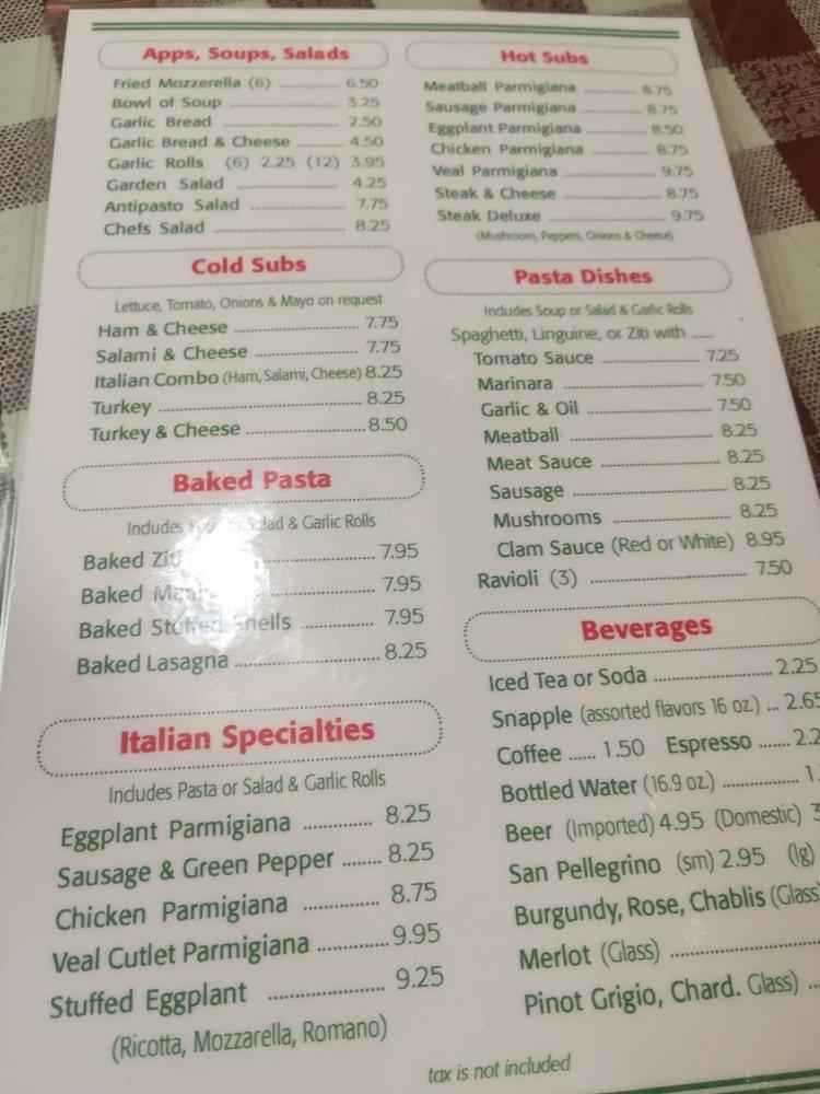 Menu at Thick & Thin Restaurant & Pizzeria, Boca Raton