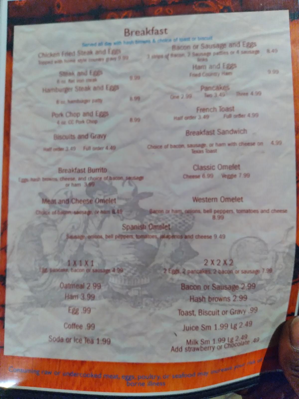 Menu at Blue Hereford restaurant, Ford