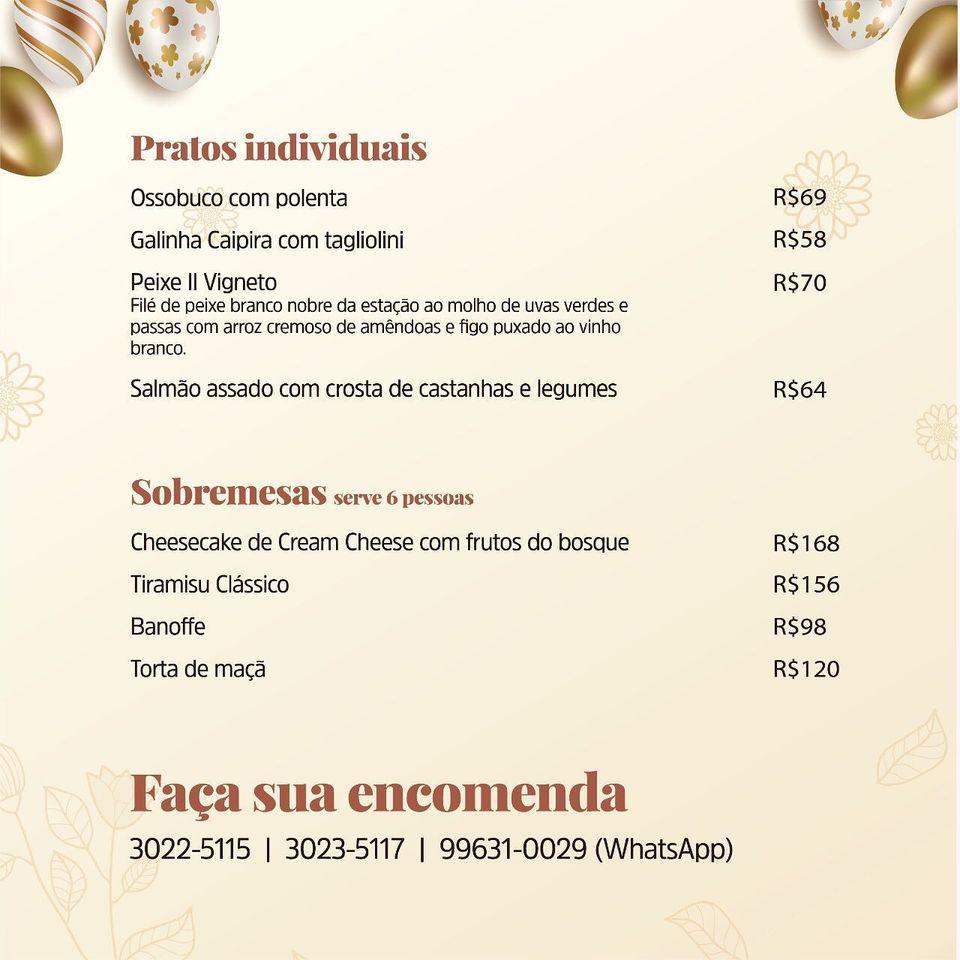 Menu em Porcini Trattoria restaurante, Curitiba