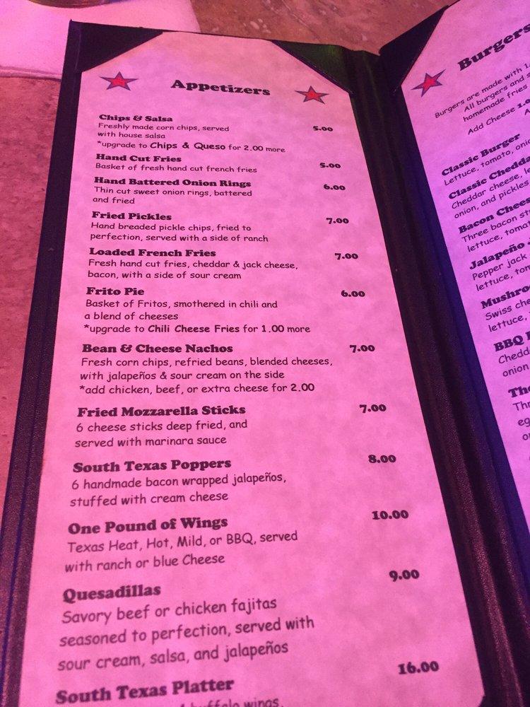 Menu at South Texas Ice House Bar and Grill, Corpus Christi, 6601 ...
