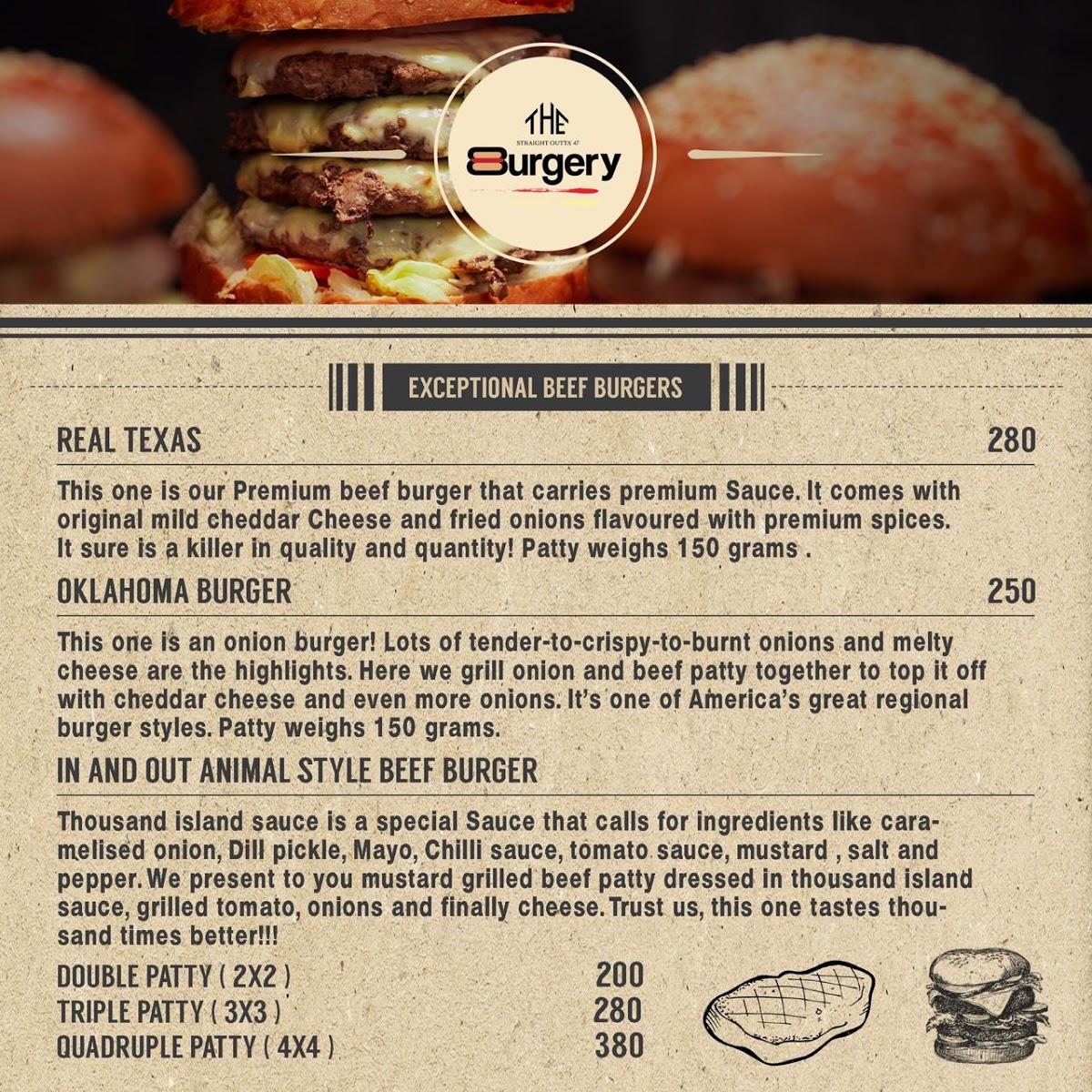 Menu at The Burgery In, Kodungallur