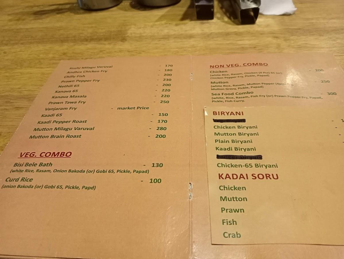 Menu at The South Indian Kitchen, Puducherry