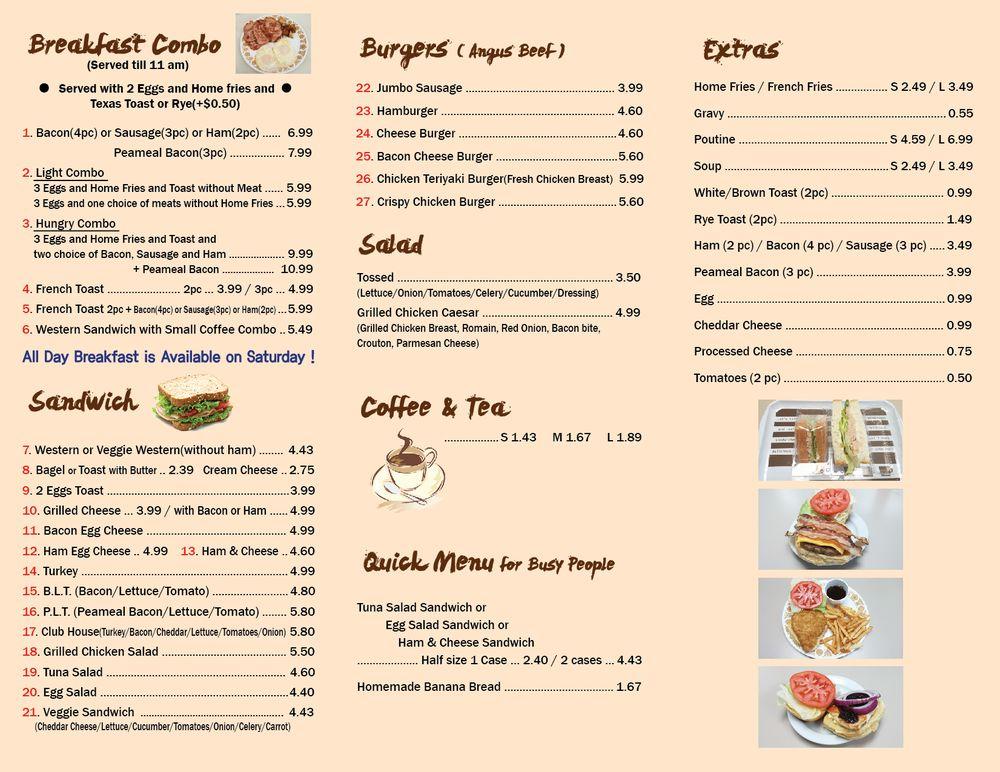 Menu at Country Court Café, Hamilton