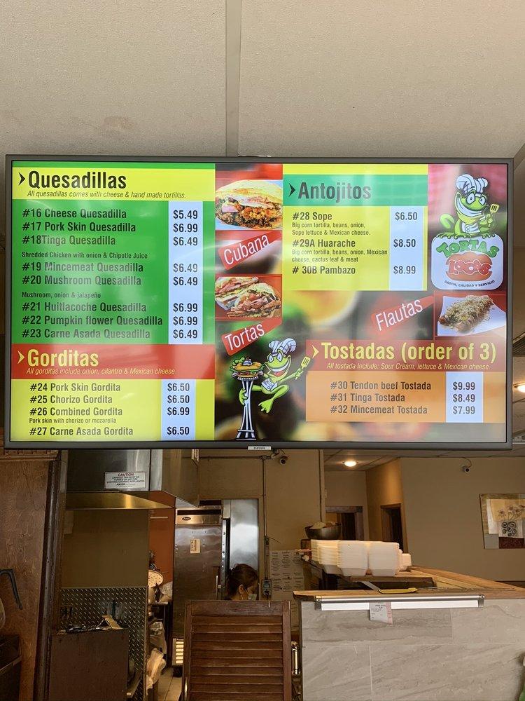 Menu at Tortas Locas LLC restaurant, Tacoma