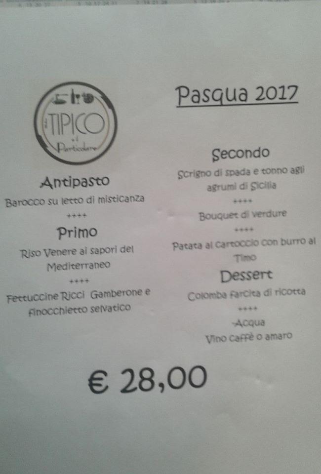 Menu da Il Tipico e il Particolare ristorante, Palermo, Via Salvatore ...