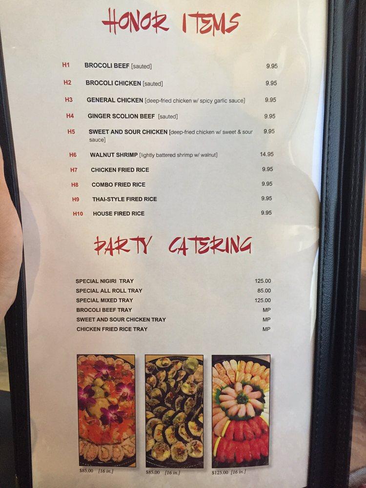 Menu at Oba Japanese Kitchen restaurant, Sacramento