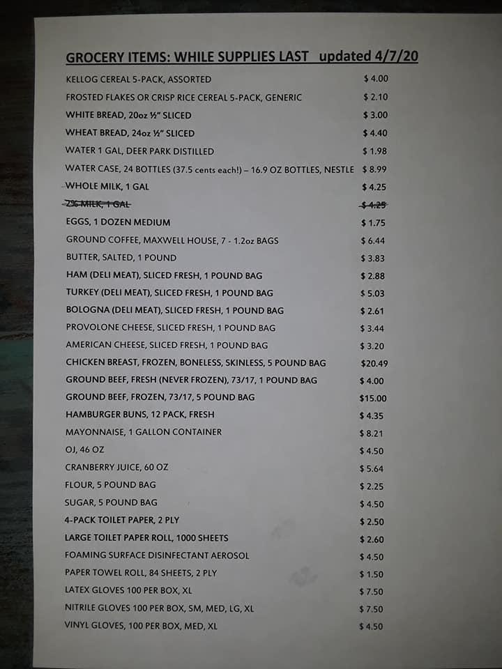 Menu at Oliver's Restaurant, Wadesboro