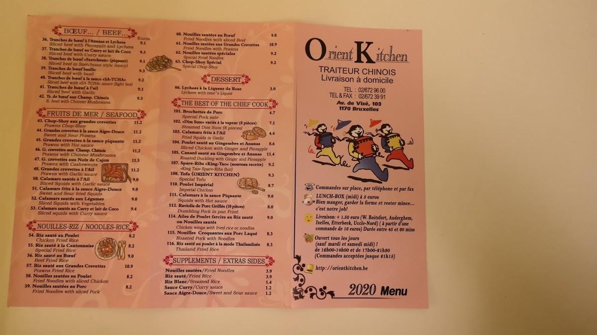 Menu at Orient Kitchen Boitsfort, Watermael-Boitsfort, Av. de Visé 103