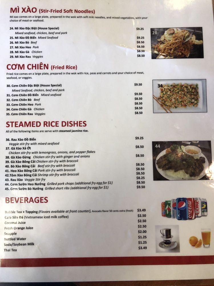 Menu at Pho 88 Cafe, Renton