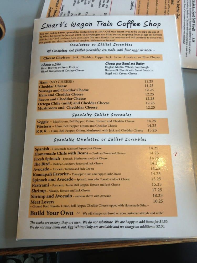 Menu at Wagon Train Coffee Shop restaurant, Truckee