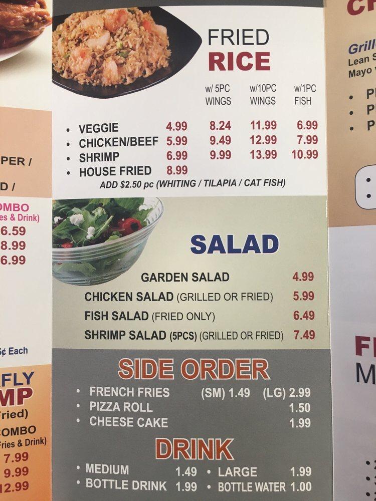 Menu at Wing's Daily restaurant, Montgomery