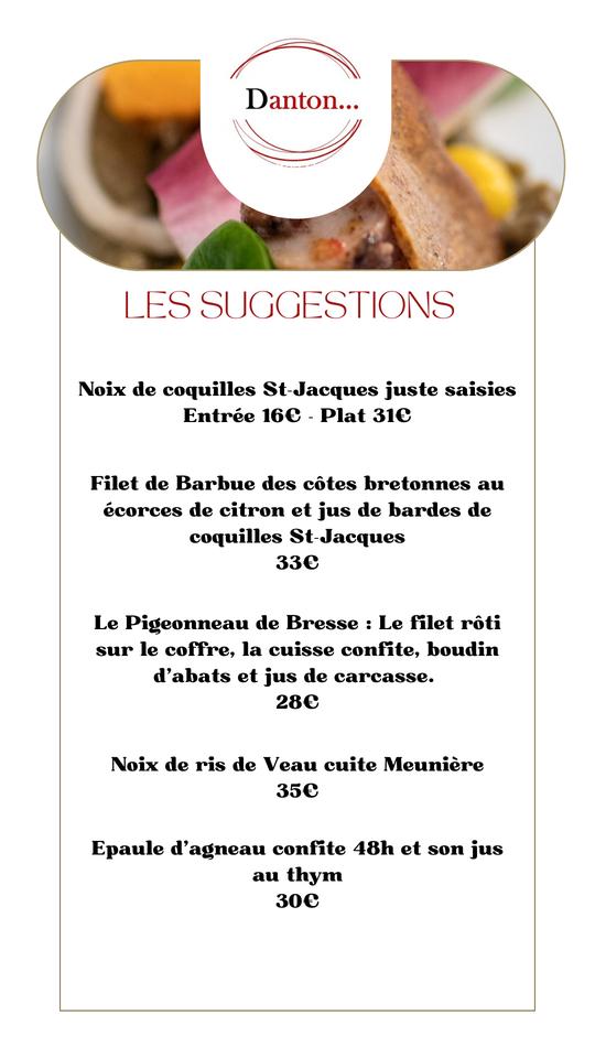 Menu au Danton...restaurant, Lyon