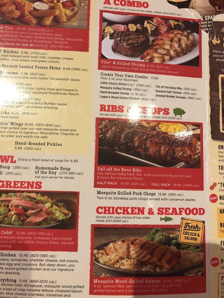 Menu at Logan's Roadhouse BBQ, Bessemer, Bond Blvd