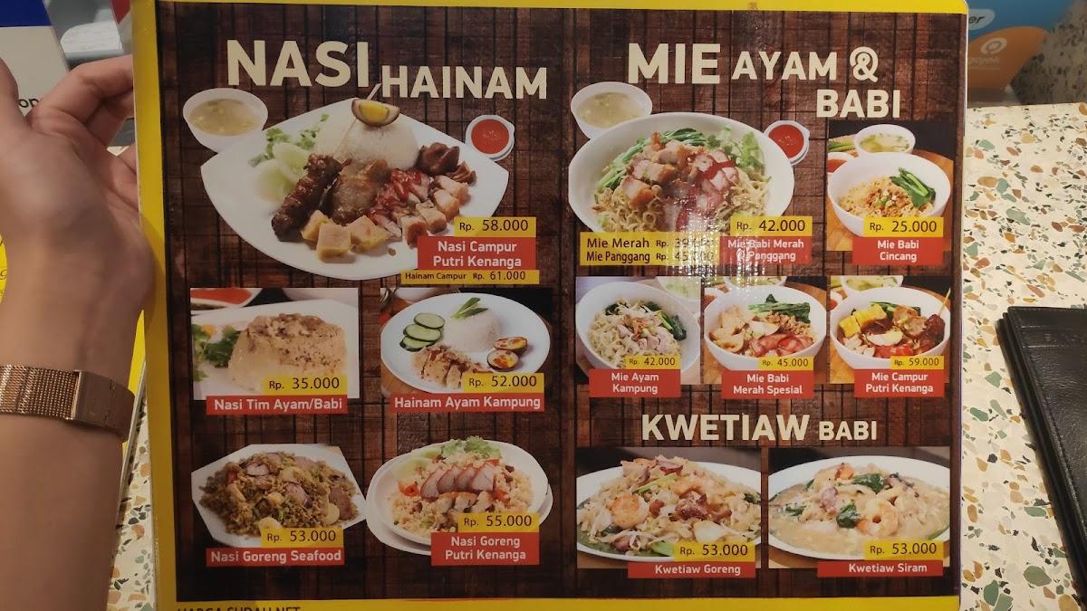 Menu at Putri Kenanga EPM restaurant, North Jakarta, VQCR+R8X