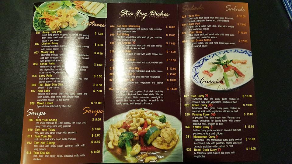 Menu at Thai @Sale restaurant, Sale