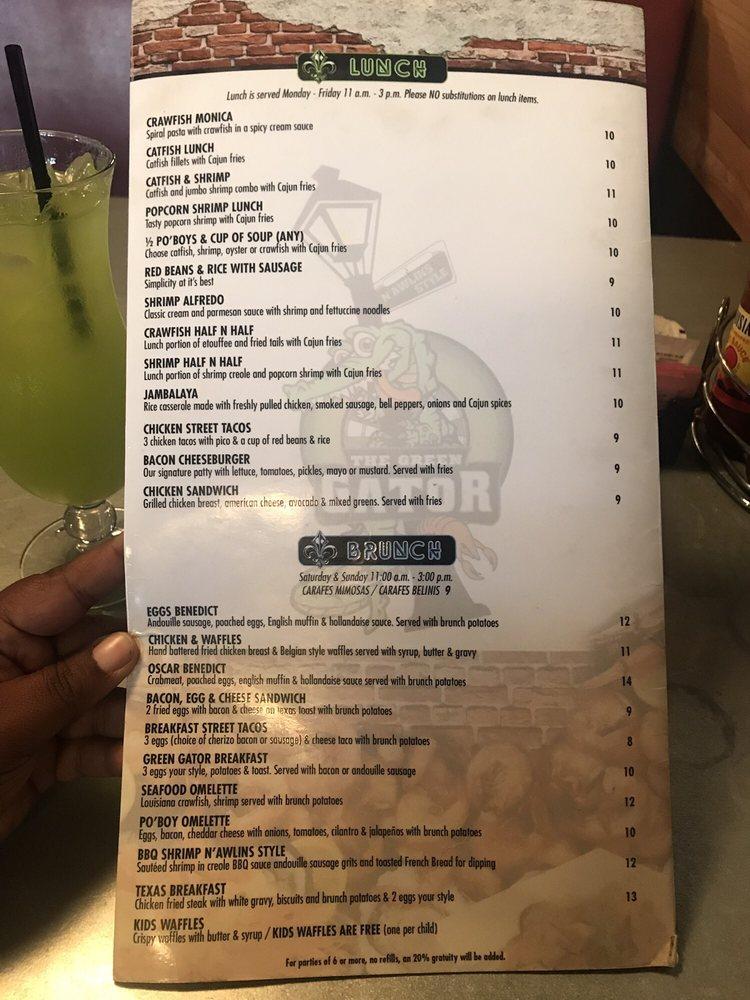 Menu at The Green Gator Frisco pub & bar, Frisco