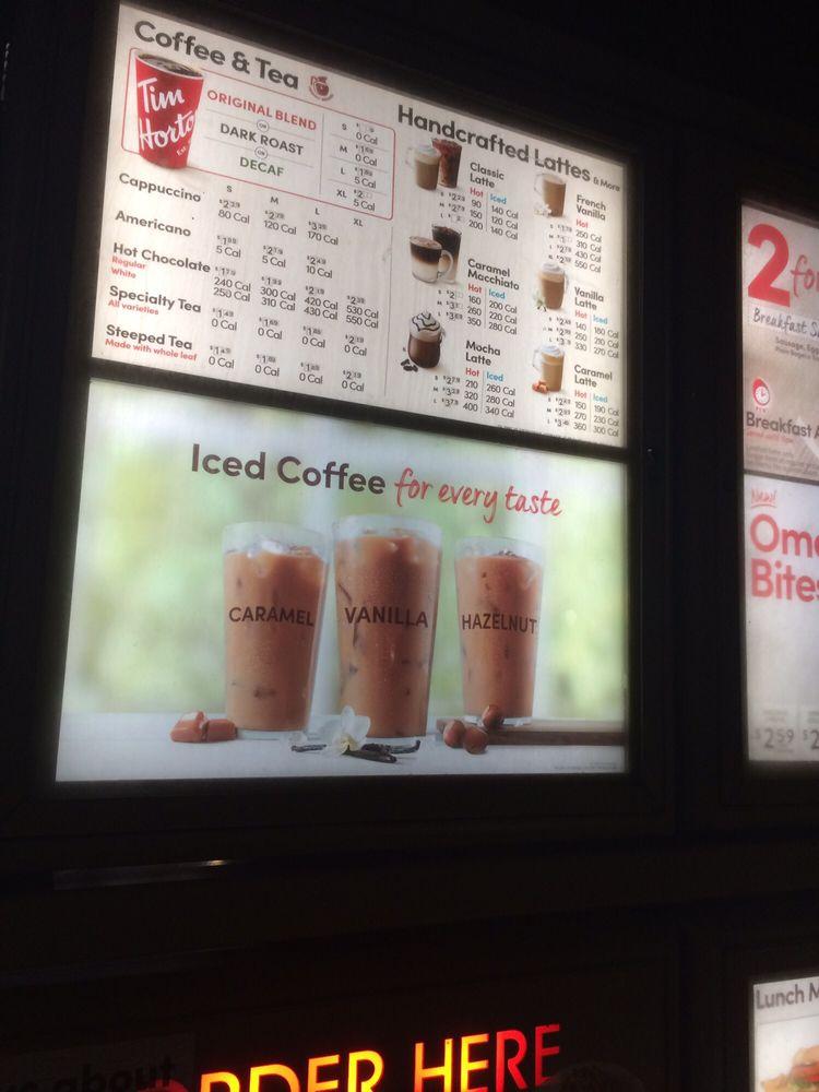 Menu at Tim Hortons restaurant, Buffalo, 2200 Elmwood Ave