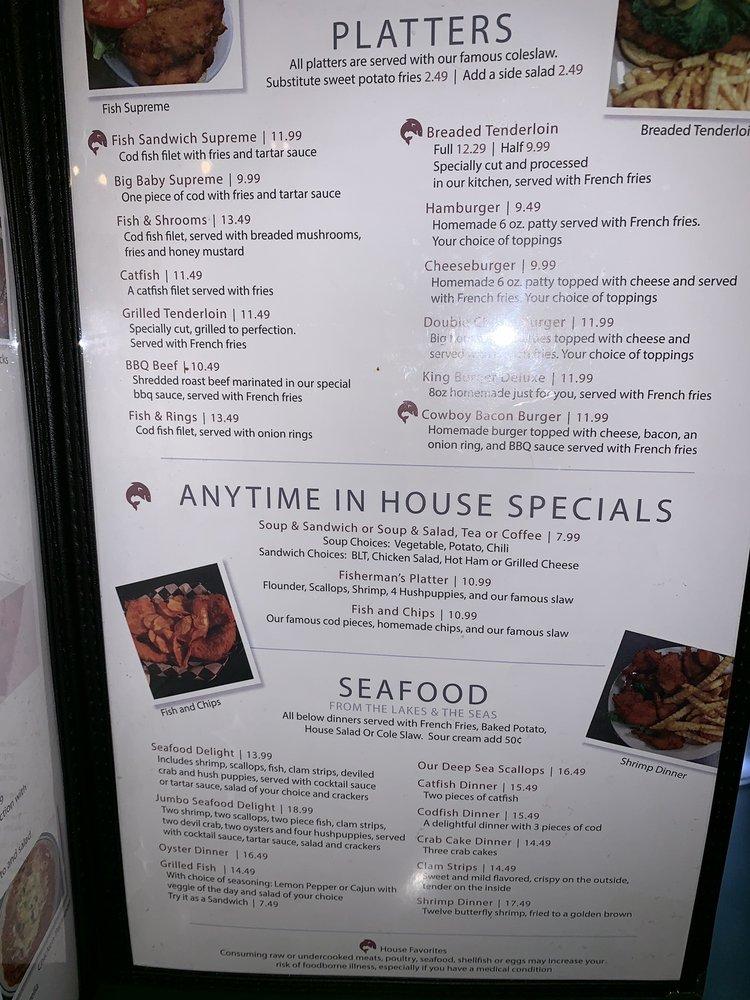 Menu at THE BUSH FAMILY RESTAURANT, Terre Haute