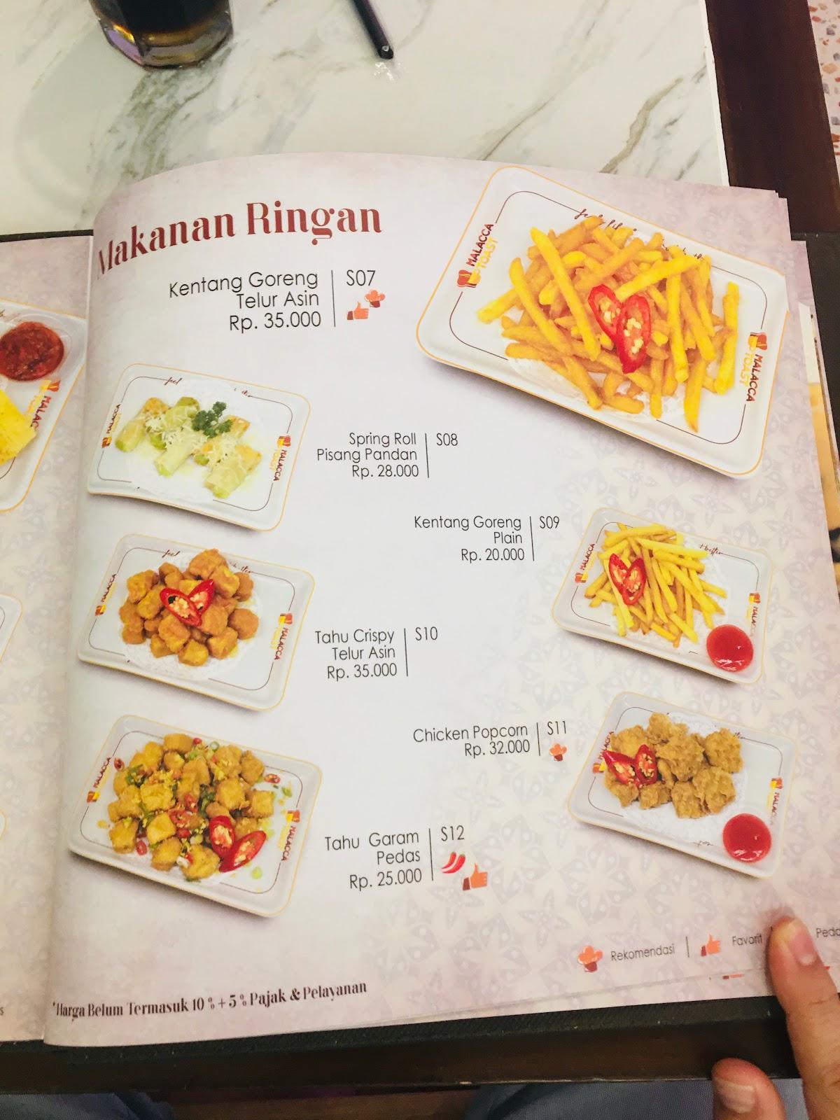 Carta del restaurante MALACCA TOAST CORNER GADING SERPONG, Curug Sangereng