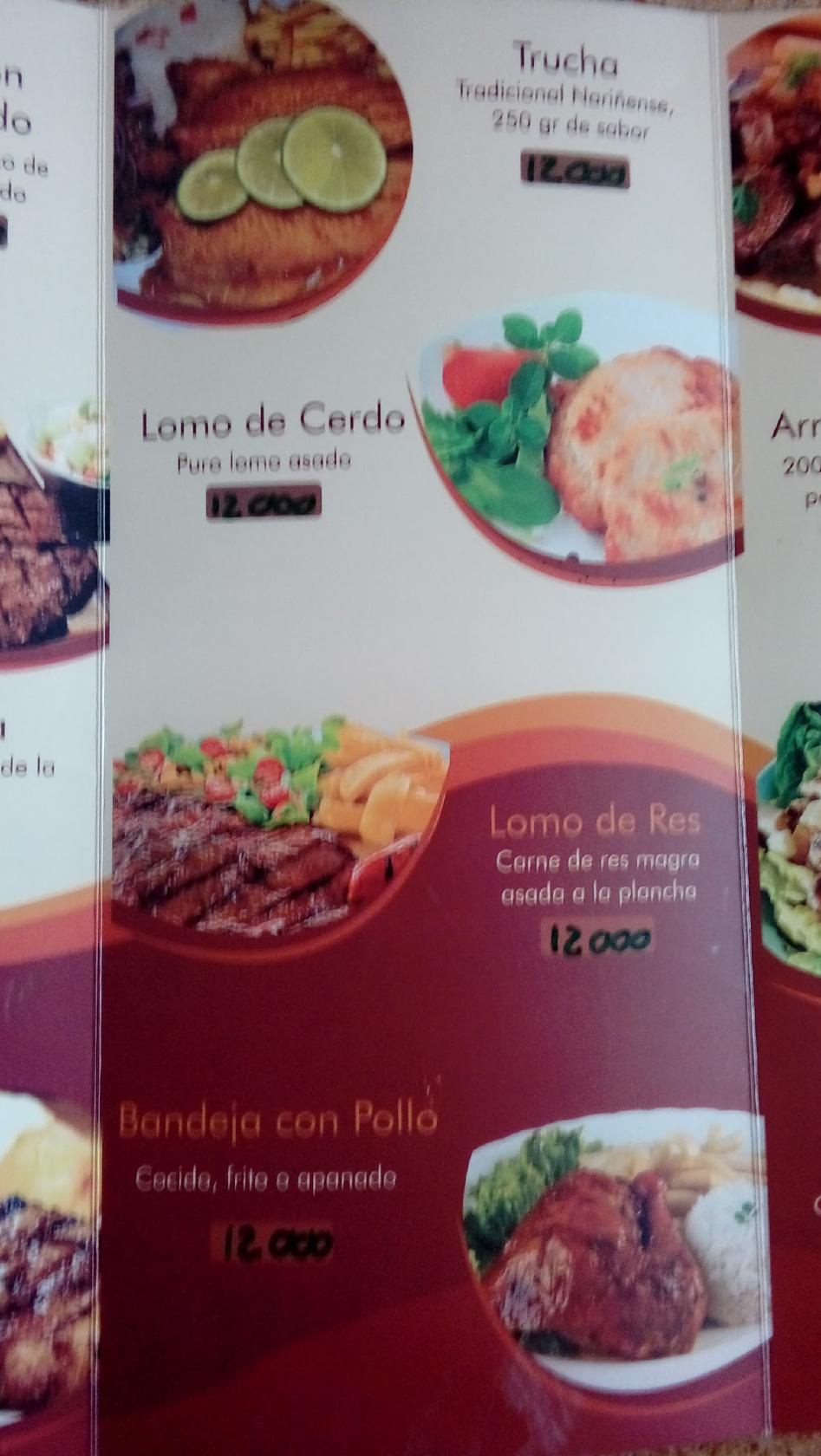 Carta del restaurante Sabropan, Pasto