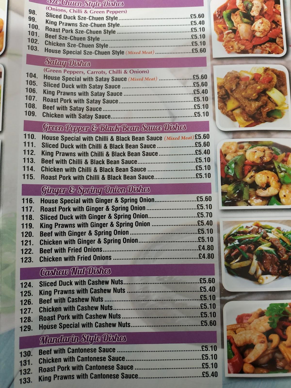 Menu at Golden Palace restaurant, Llangennech
