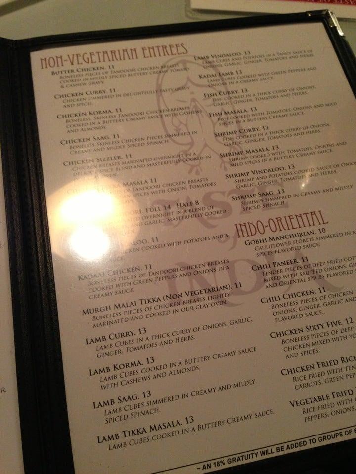 Menu at Taste Of India restaurant, Cedar Rapids, Old Marion Rd NE