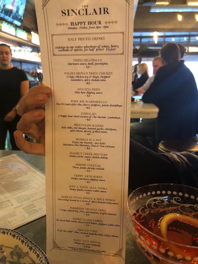 Menu at The Sinclair pub & bar, Fairfield