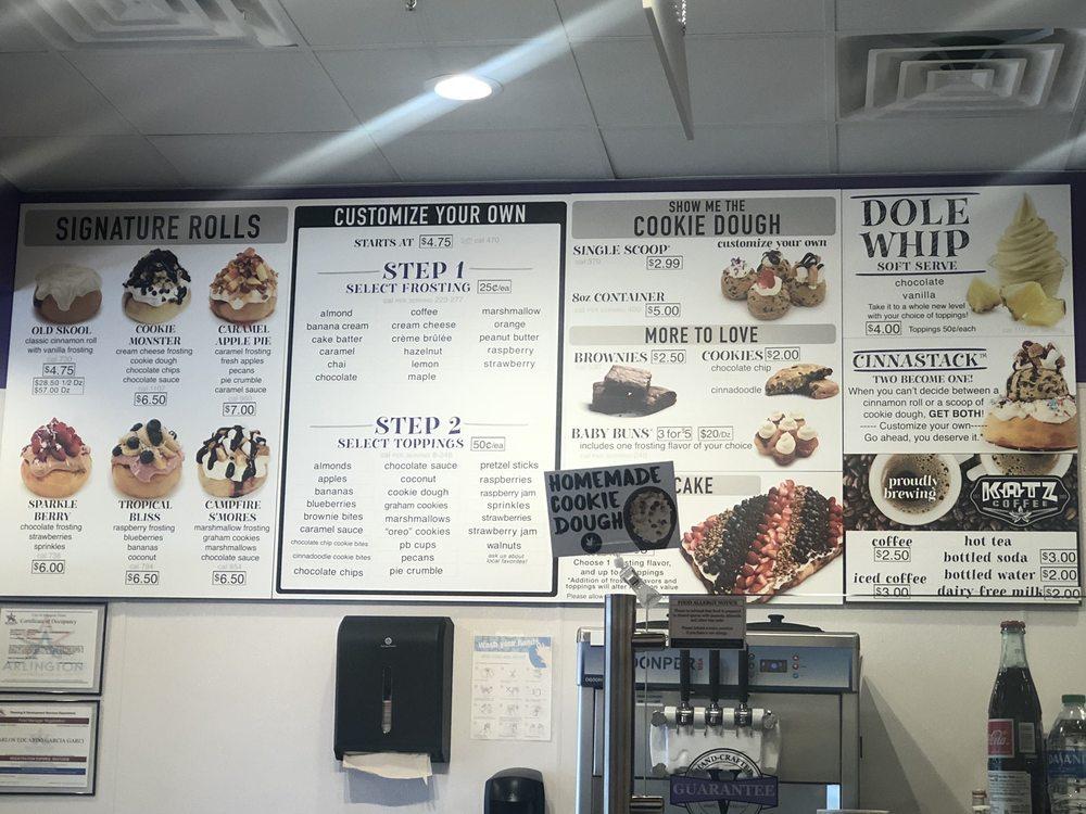 Menu at Cinnaholic desserts, Arlington, S Cooper St Suite 115